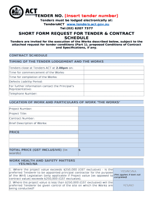 insert tender number Doc Template | pdfFiller