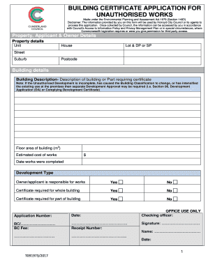 Fillable Online BUILDING CERTIFICATE APPLICATION FOR Fax Email Print ...