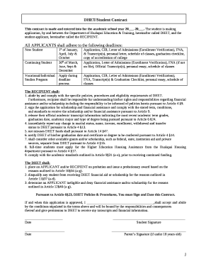 DHET/Student Contract Doc Template | pdfFiller
