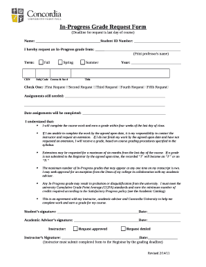 In-Progress Grade Request - info csp Doc Template | pdfFiller