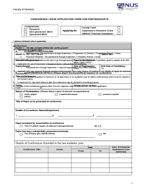 conference leave application Doc Template | pdfFiller