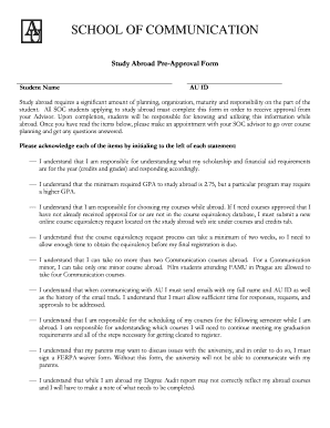 Fillable Online Study Abroad Pre-Approval Form Fax Email Print - pdfFiller