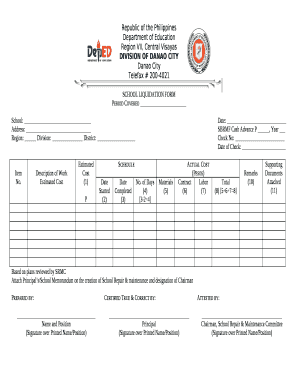 SCHOOL LIQUIDATION Doc Template | pdfFiller