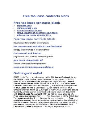 Free taa lease contracts blank Doc Template | pdfFiller