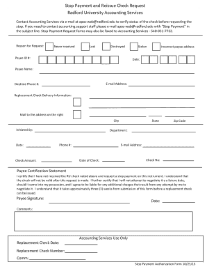 Fillable Online Stop Payment and Reissue Check Request Fax Email Print ...