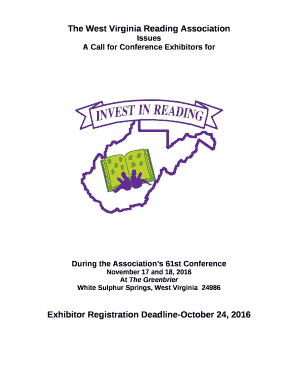 The West Virginia Reading Association Doc Template | pdfFiller