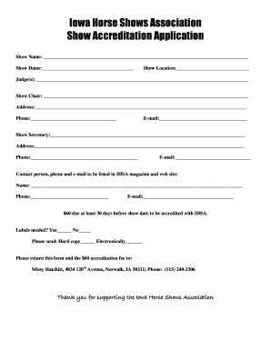 Fillable Online Show Accreditation Application Fax Email Print - pdfFiller