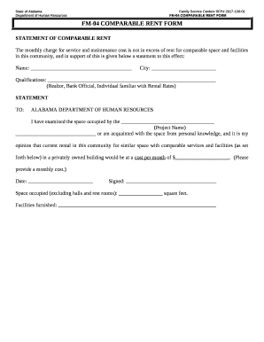 fm-04 comparable rent - dhr alabama Doc Template | pdfFiller