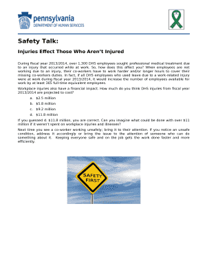 Safety Talk: Doc Template | pdfFiller