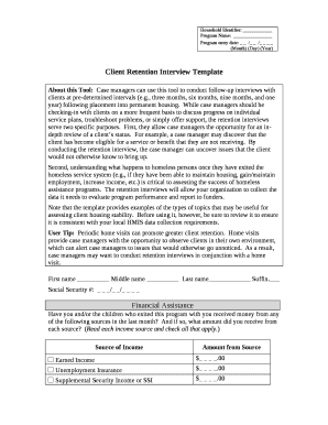 Client Retention Interview Template Doc Template | pdfFiller