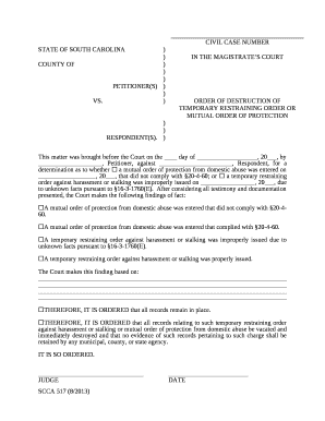 ORDER OF DESTRUCTION OF TEMPORARY RESTRAINING ORDER OR MUTUAL ORDER OF PROTECTION Doc Template ...