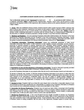 advisory board confidentiality agreement Doc Template | pdfFiller