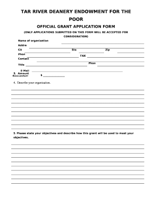 OFFICIAL GRANT APPLICATION Doc Template | pdfFiller