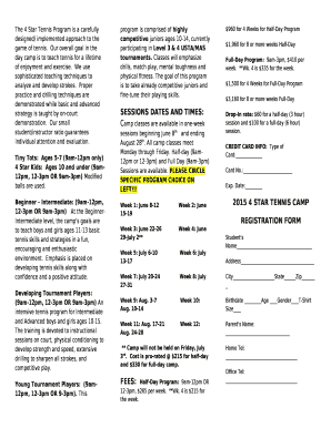 The 4 Star Tennis Program is a carefully designed/ implemented approach ...