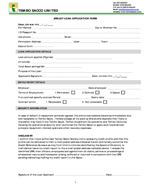 TEMBO SACCO LIMITED - Fill and Sign Printable Template Online