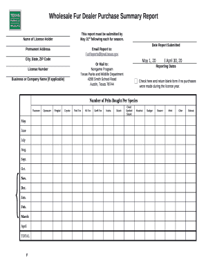 purchase summary report Doc Template | pdfFiller