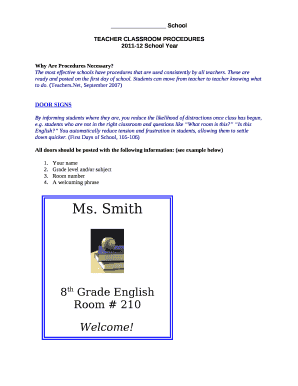 classroom procedures template Doc Template | pdfFiller