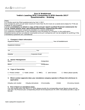 Questionnaire Broking Doc Template | pdfFiller