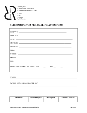 subcontractor pre-qualification - Command Perance ... Doc Template ...