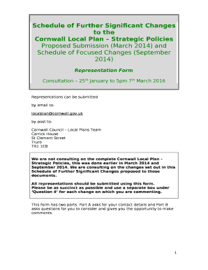 Schedule of Further Significant Changes Doc Template | pdfFiller