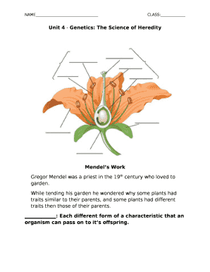 Unit 4 - Genetics: The Science of Heredity Doc Template | pdfFiller