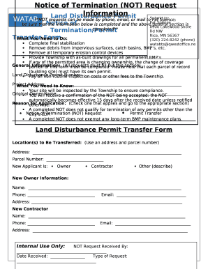 Land Disturbance Permit Notice of Doc Template | pdfFiller