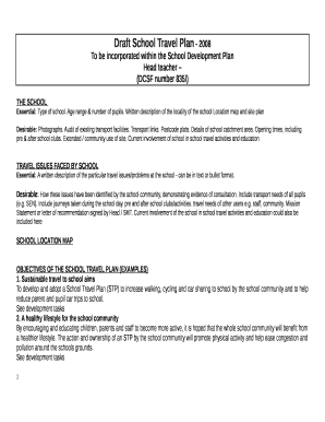 To be incorporated within the School Development Plan Doc Template ...