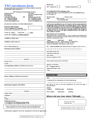 TWI Training & Examination Services Doc Template | pdfFiller