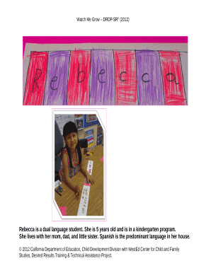 Rebecca is a dual language student Doc Template | pdfFiller