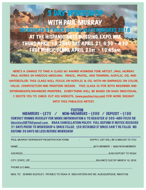 Fillable Online 3 DAY WORKSHOP Fax Email Print - pdfFiller