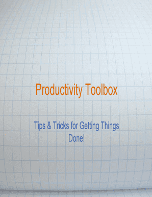 Fillable Online Productivity Toolbox Fax Email Print - pdfFiller