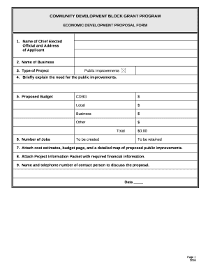ECONOMIC DEVELOPMENT PROPOSAL Doc Template | pdfFiller