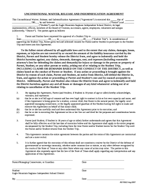 UNCONDITIONAL WAIVER, RELEASE AND INDEMNIFICATION AGREEMENT Doc ...