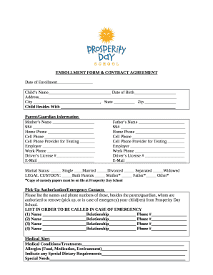 ENROLLMENT & CONTRACT AGREEMENT Doc Template | pdfFiller