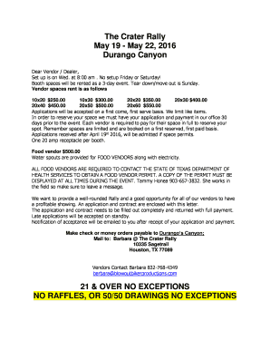 Fillable Online The Crater Rally Fax Email Print - pdfFiller