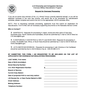 Overseas Military Naturalization Program Doc Template | pdfFiller
