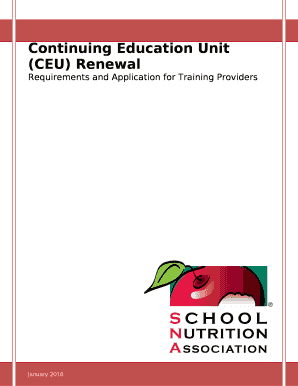 Continuing Education Unit (CEU) Renewal Doc Template | pdfFiller