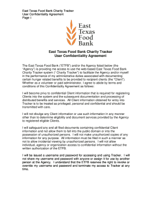 Fillable Online East Texas Food Bank Charity Tracker Fax Email Print ...