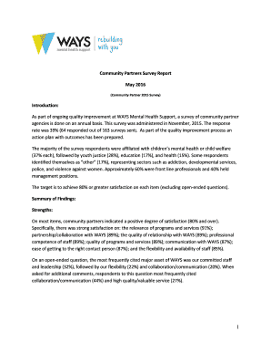 Fillable Online Community Partners Survey Report Fax Email Print ...