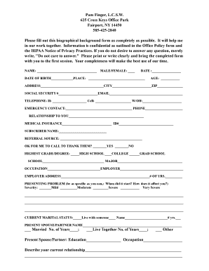 Fillable Online Pam Finger, L Fax Email Print - pdfFiller