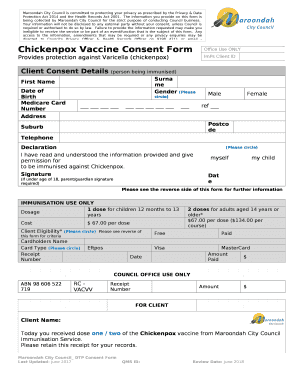 Chickenpox Vaccine Consent Doc Template | pdfFiller