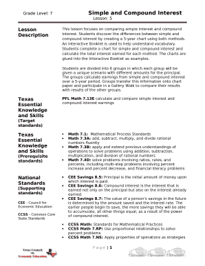 This lesson focuses on comparing simple interest and compound interest ...