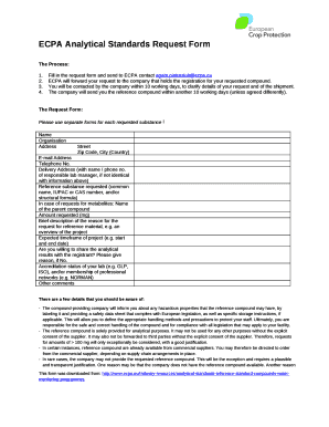 ECPA Analytical Standards Request Doc Template | pdfFiller