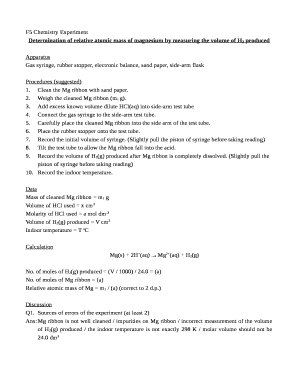 F5 Chemistry Experiment - edblog hkedcity Doc Template | pdfFiller