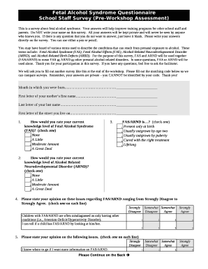 Fetal Alcohol Syndrome Questionnaire Doc Template | pdfFiller