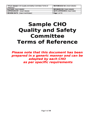 Sample CHO Doc Template | pdfFiller