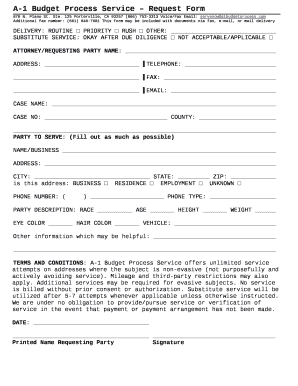A-1 Budget Process Service Request Doc Template | pdfFiller