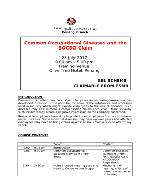 Employment Injury Scheme - Perkeso Doc Template | pdfFiller