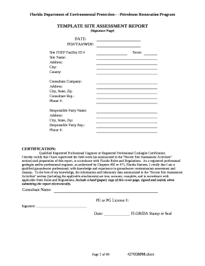 TEMPLATE SITE ASSESSMENT REPORT Doc Template | pdfFiller