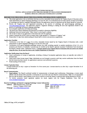 SCHOOL SPEECH-LANGUAGE PATHOLOGY LICENSE Doc Template | pdfFiller